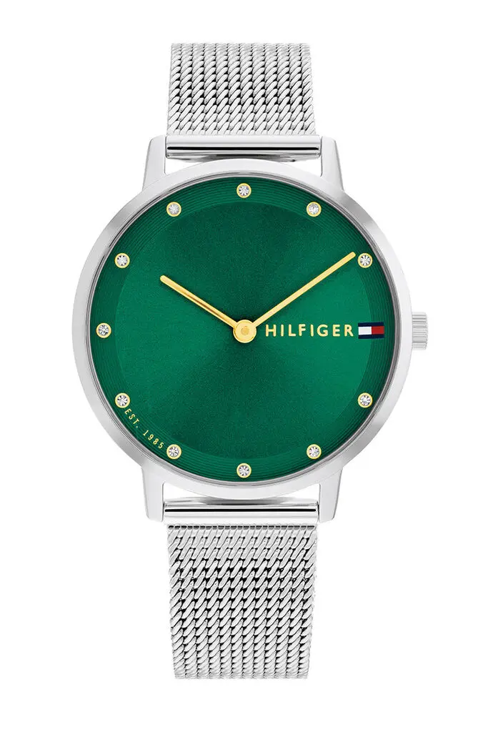 Tommy Hilfiger Ženski kvarcni sat, Zeleno-srebrne boje