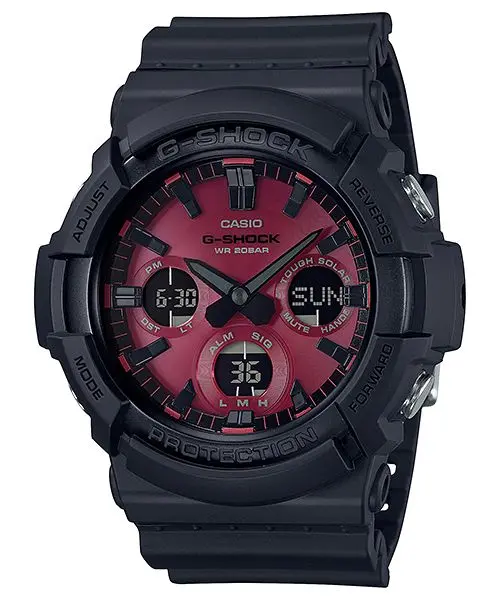 Casio Unisex ručni sat G-Shock GAS-100AR-1ADR, Bordo-crni