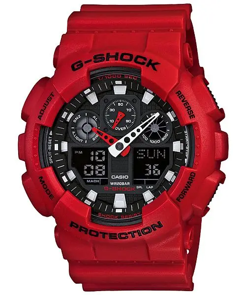 Casio Muški sat G-Shock GA-100B-4A, Crveni
