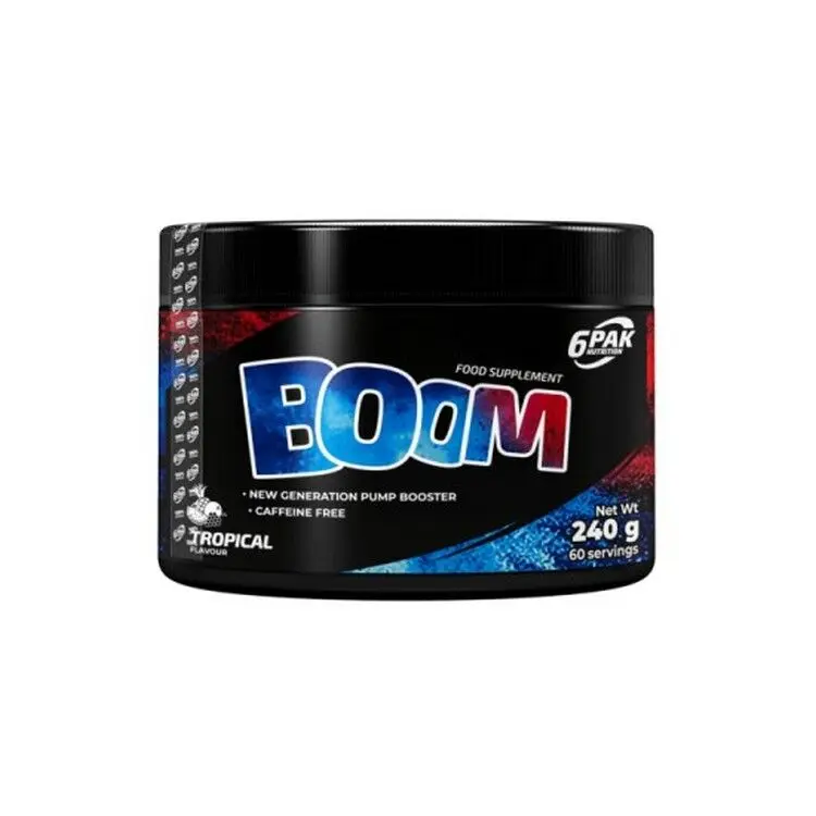 6PAK Nutrition Pre-workout Suplement Boom, Tropsko voće, 240g