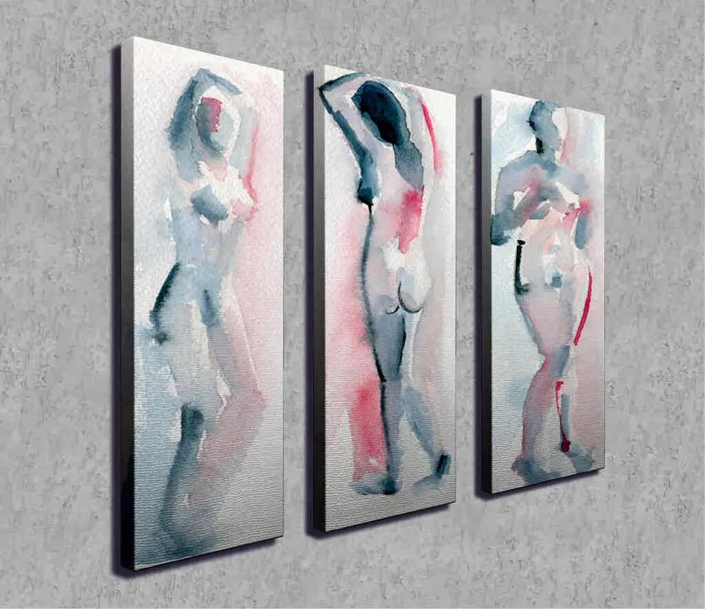 Wallity Dekorativne slike na platnu, 70x20cm, 3 komada, Šarene