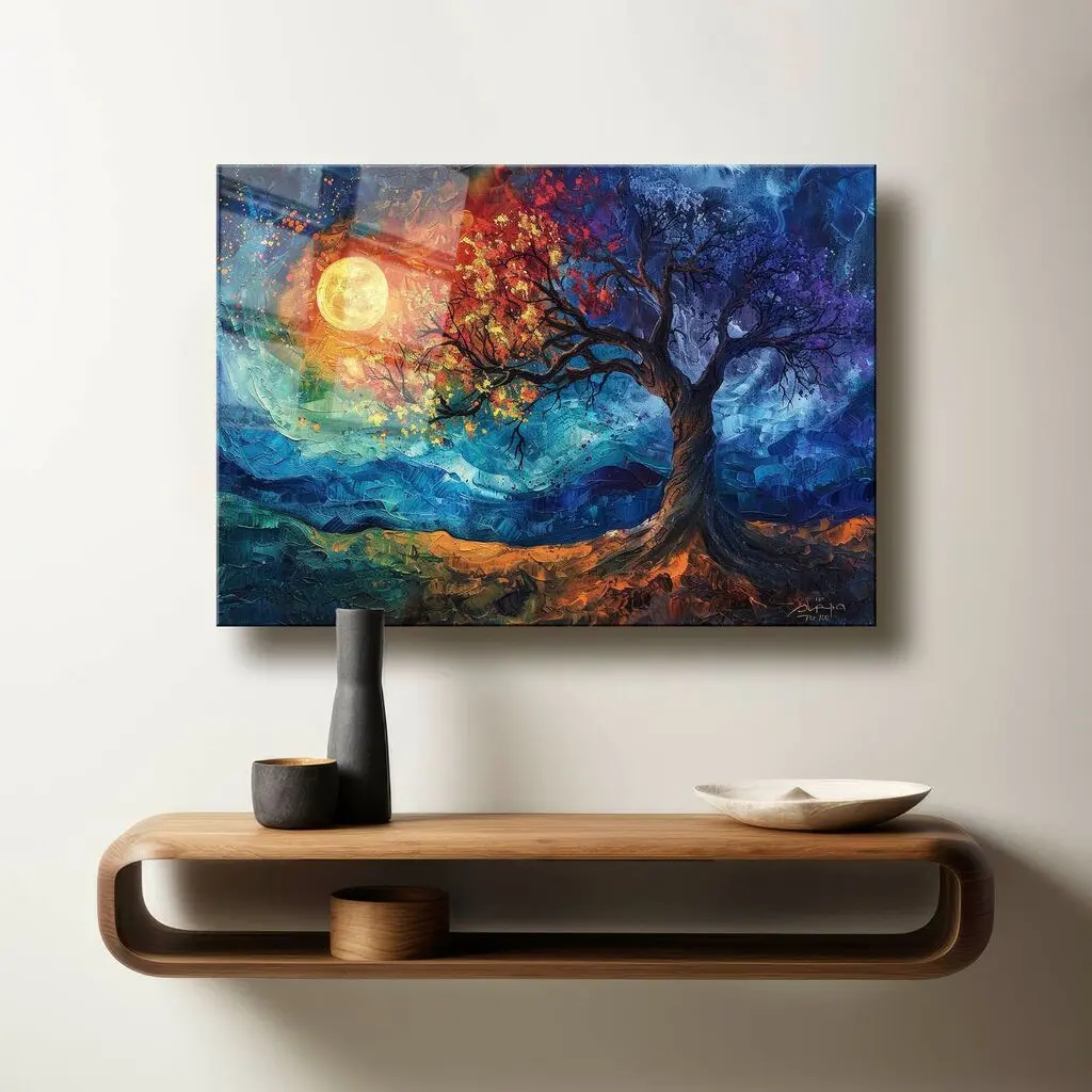Wallity Dekorativna slika na kaljenom staklu, 70x100cm, Šarena