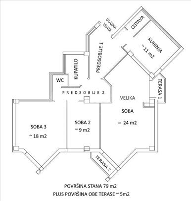 Trosoban u strogom centru