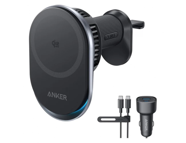 Anker Prime 25W MagGo bežični auto punjač sa USB-C M/M kablom crni