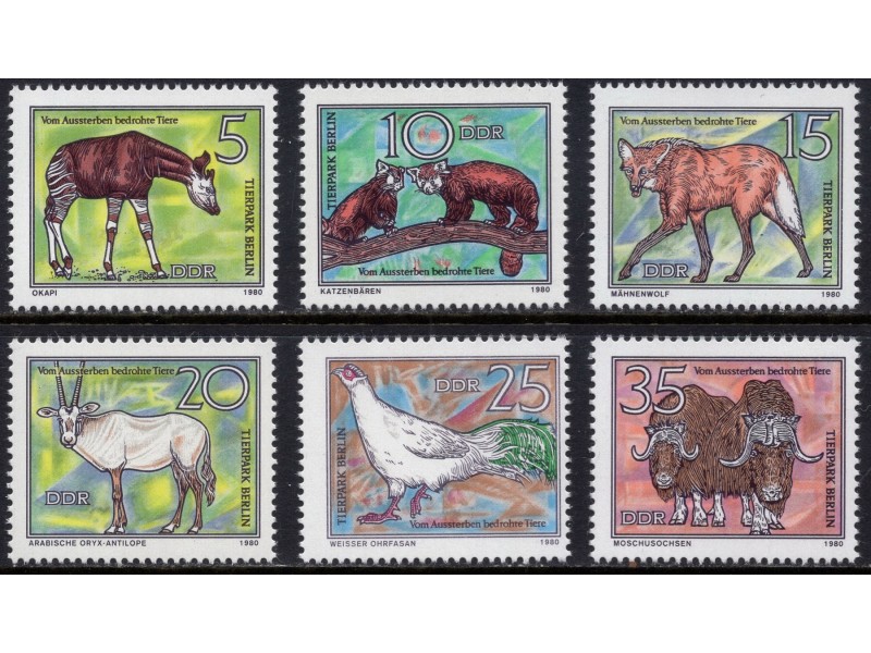 Nemačka DDR 1980. Komplet serija, Fauna