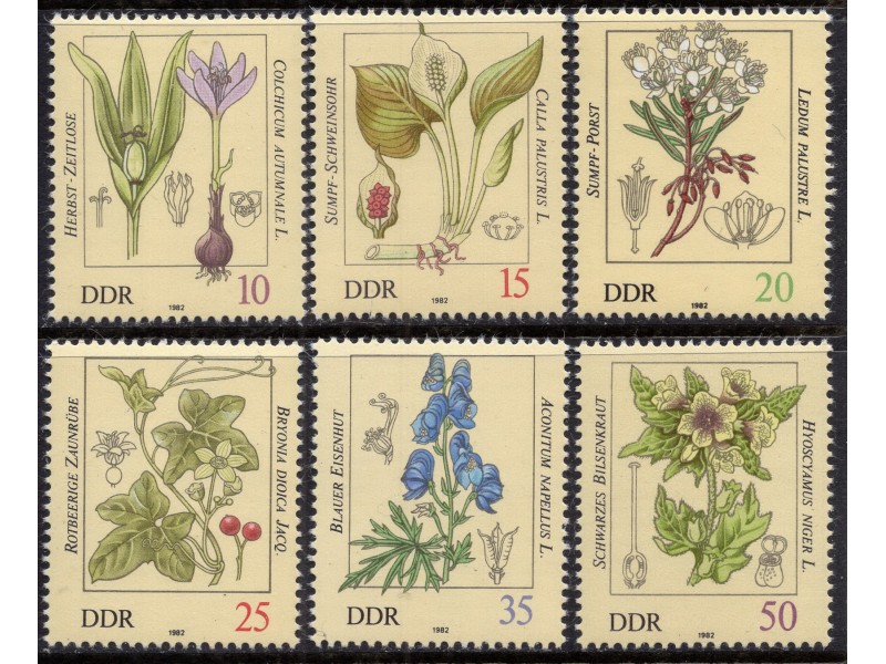 Nemačka DDR 1982. Komplet serija, Flora