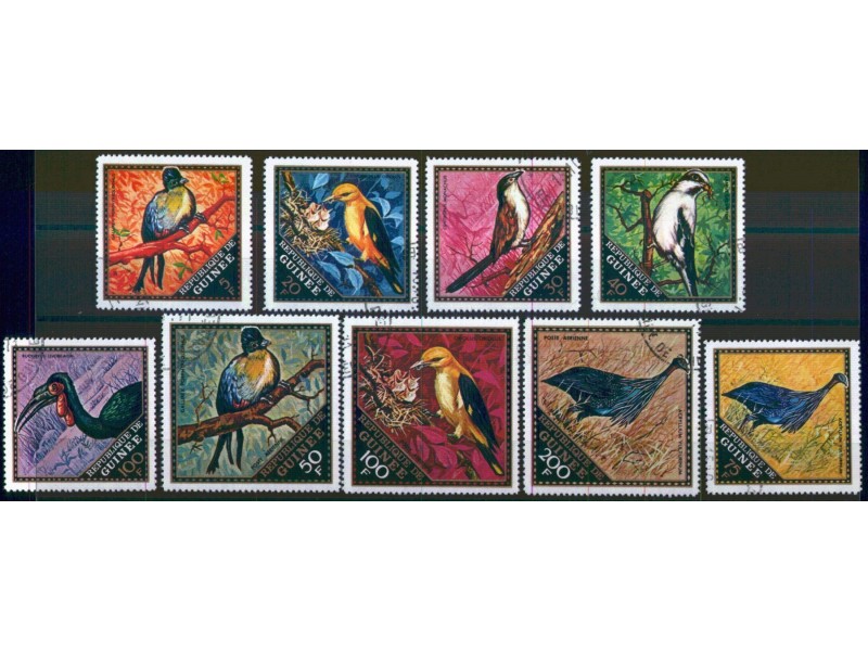 217 - Gvineja - Fauna - Ptice - žigosana serija