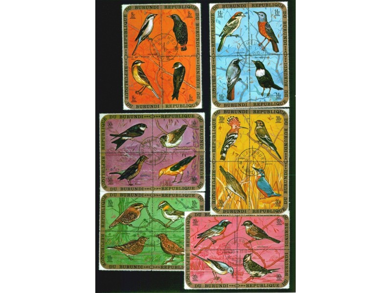223 - Burundi - Ptice - Fauna - žigosana serija