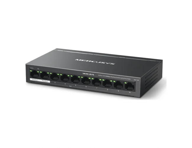 Mercusys MS110P 0-Port 10/100Mbps Desktop Switch with 8-Port PoE+