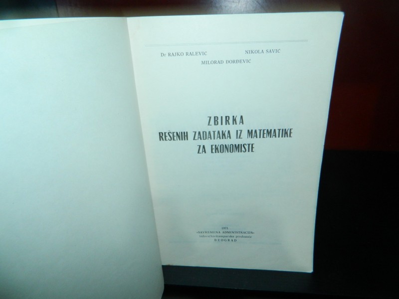 Zbirka zadataka iz matematike za ekonomiste