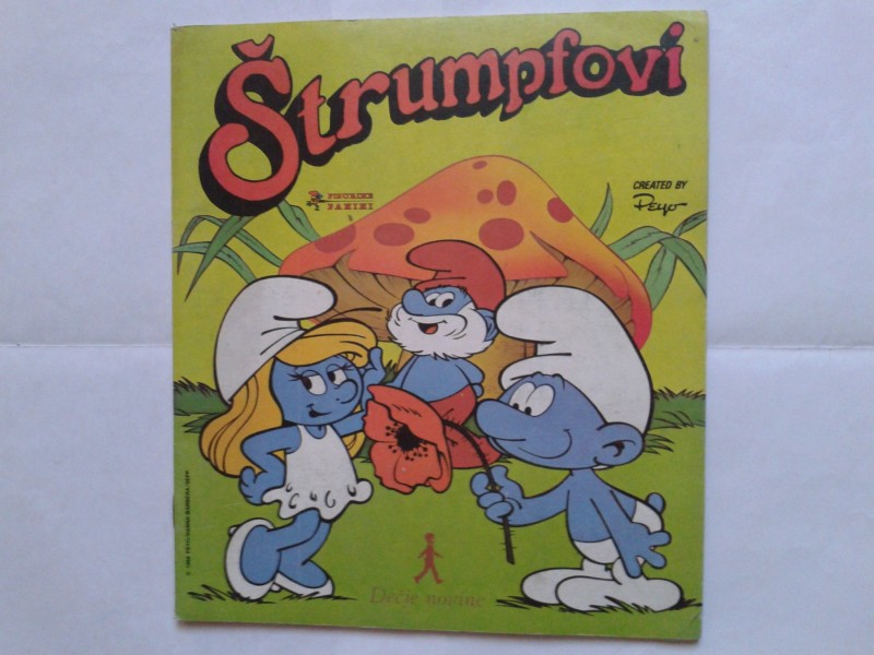 Album-Strumpfovi-Figurine Panini-Decje Novine iz 1984g