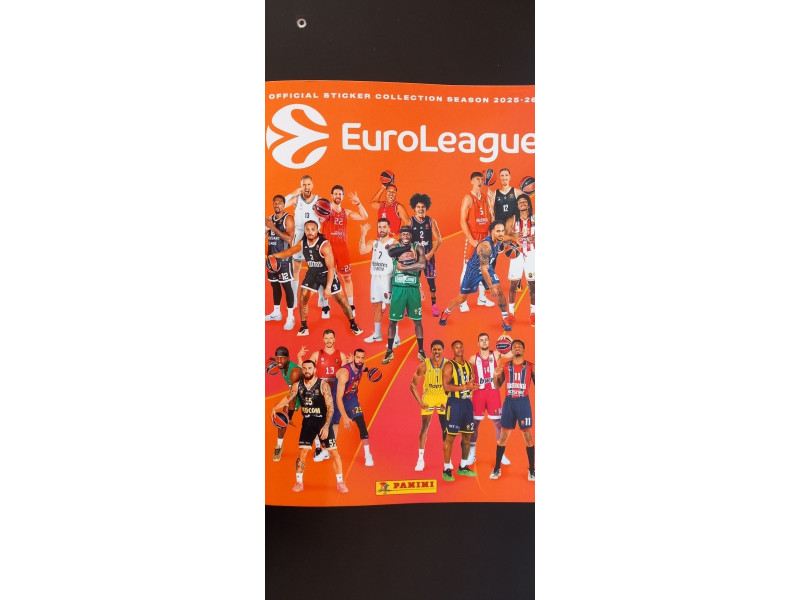 EUROLEAGUE 2025 2026 PANINI PRAZAN ALBUM SA 6 SLIČICA