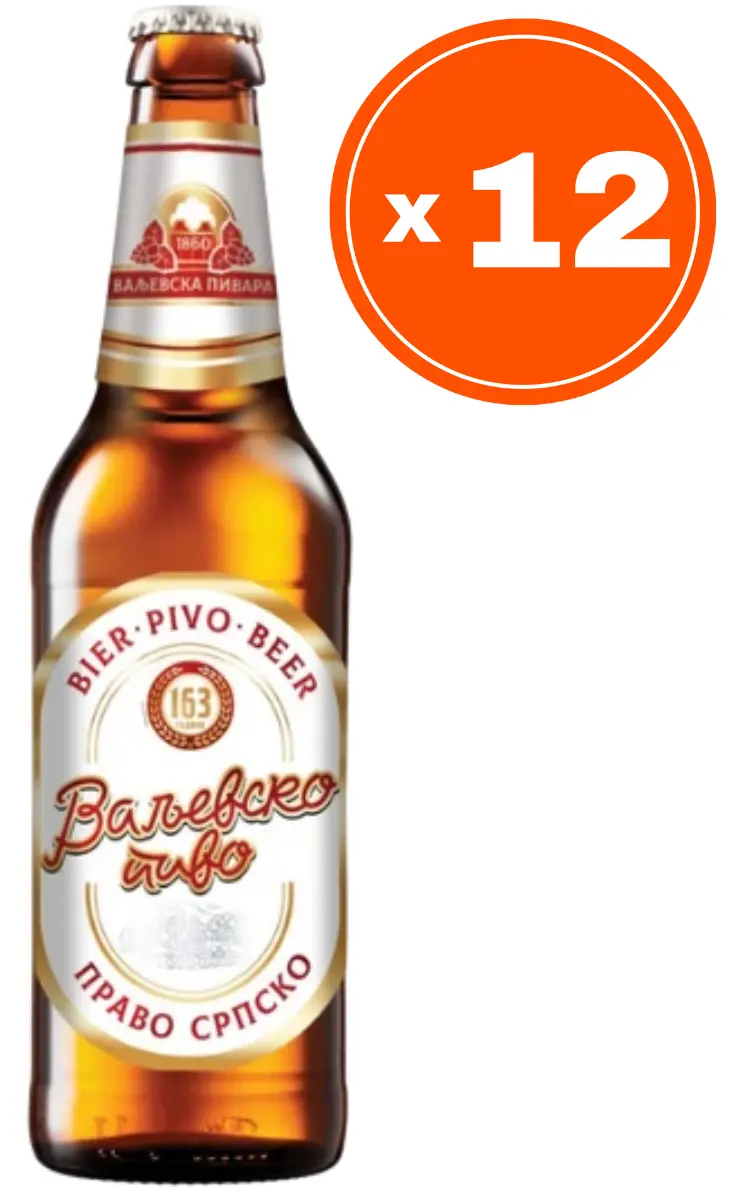 Valjevsko Svetlo pivo, 0.33l, 12 komada