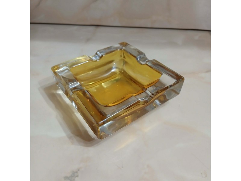 Walther kristallglas pepeljara Sommerso amber,vitange
