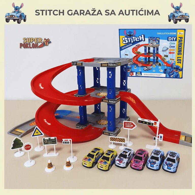 Stitch Parking Garaža-Set od 45 delova