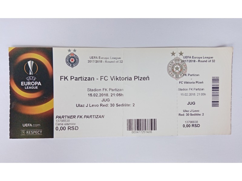 FK PARTIZAN - FC VIKTORIA PLZEN