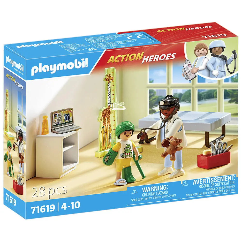 Playmobil Set za igru Pregled kod pedijatra Action Heroes, 28 delova