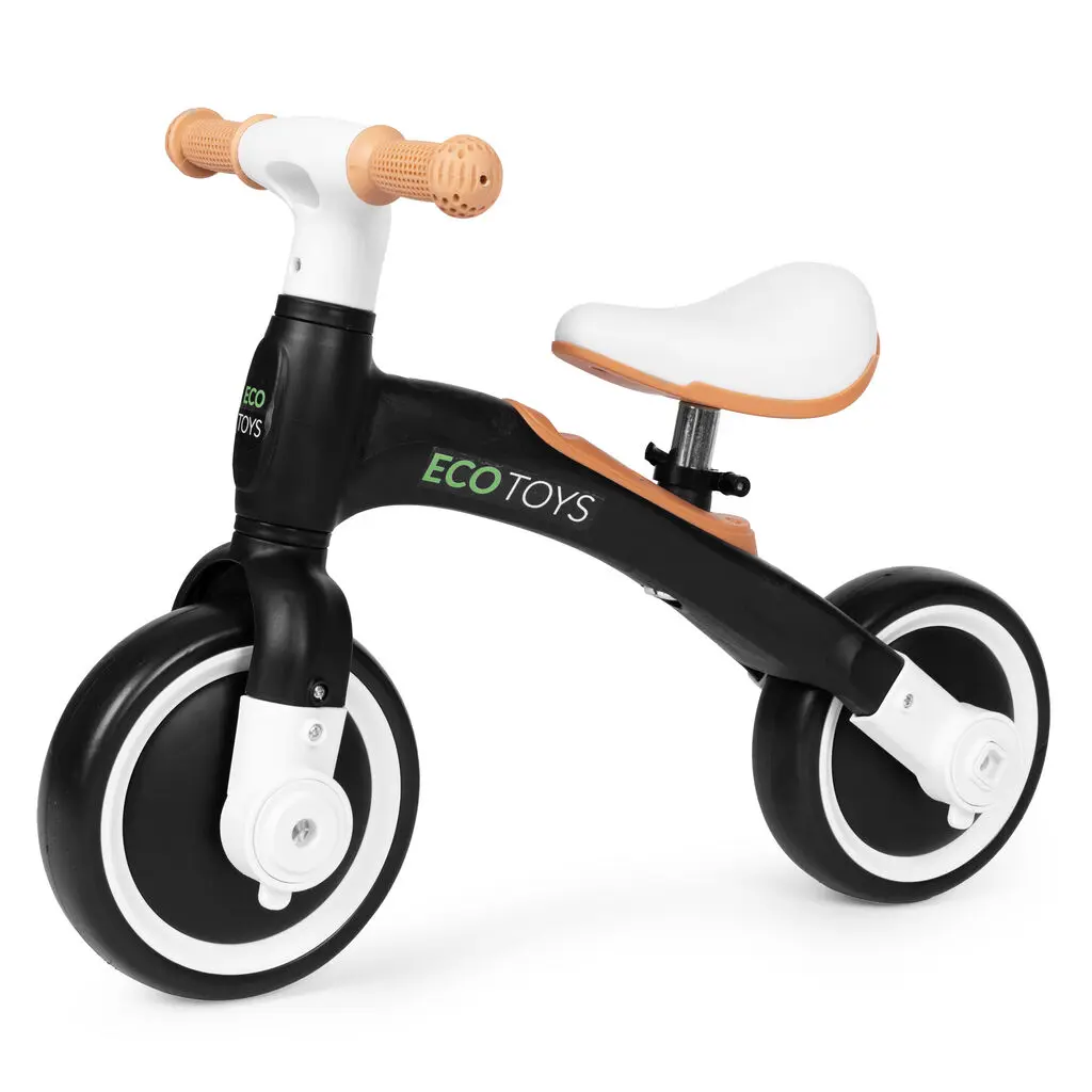 Eco Toys Balans bicikl za decu 3u1, Podesiva visina, Crni