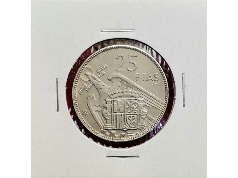 3023 - 25 Pesetas 1957.(65) Španija