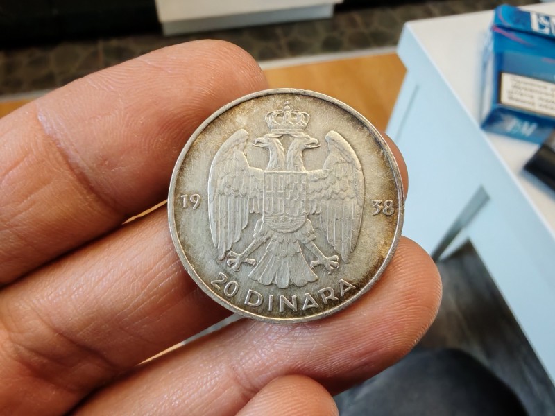 20 Dinara 1938 godina Srebro Br 10