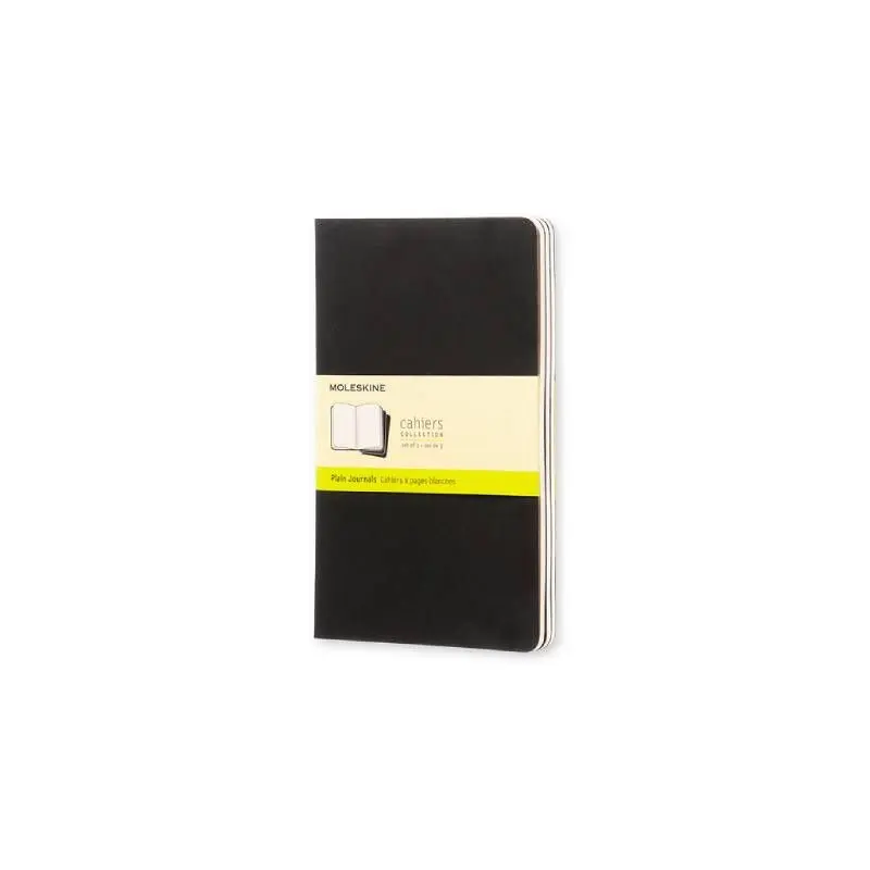 Moleskine Notes Cahier LG, Mek povez, Prazan, 3 komada, Crni