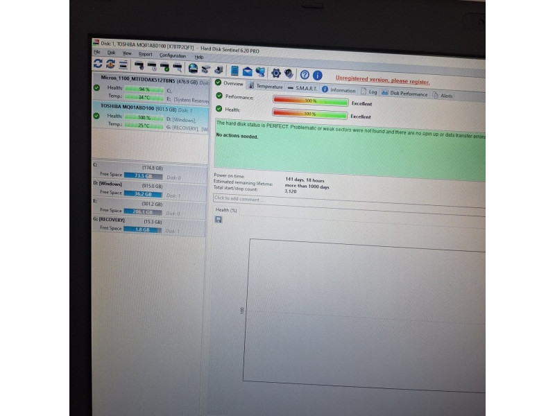 1tb Toshiba 2,5" za laptop perfektan