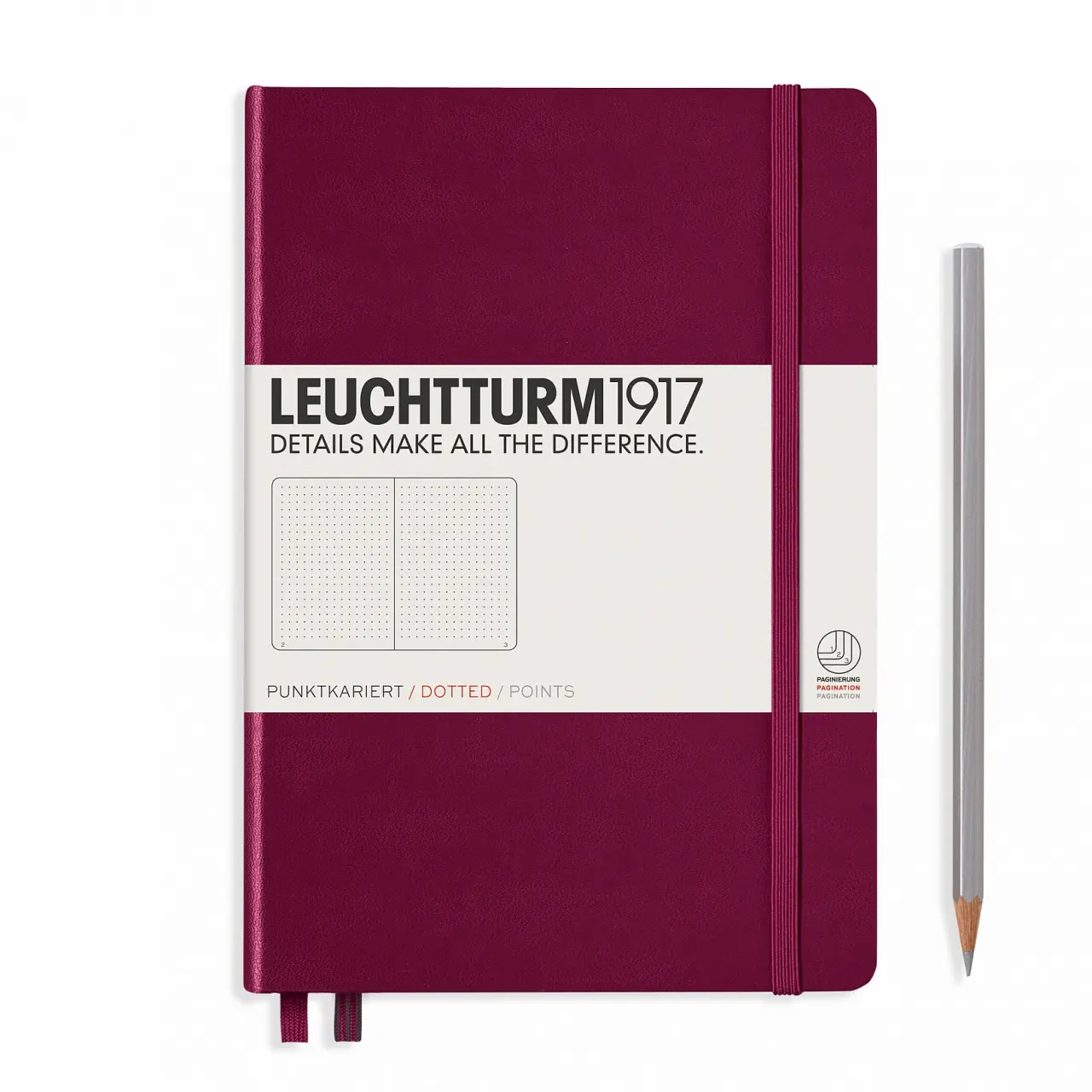 Leuchtturm1917 Notes, Medium A5, Tačke, Tvrd povez, Bordo