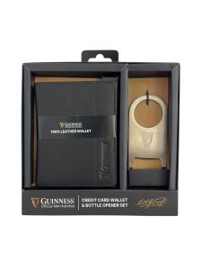 Gift box: kožni novčanik 100x80 mm i otvarač za flaše JBGNGS 05 Guiness crna Guiness
