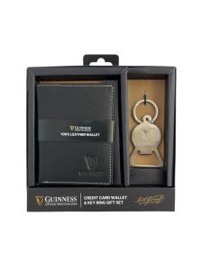 Gift box: kožna futrola za kartice 100x80 mm i otvarač za flaše JBGNGS 06 Guiness crna Guiness