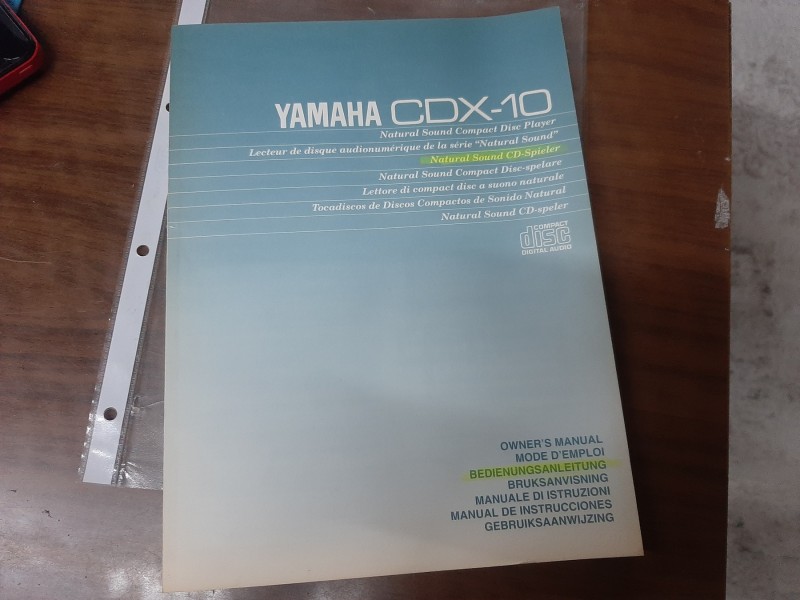 Owner's manual yamaha cdx-10