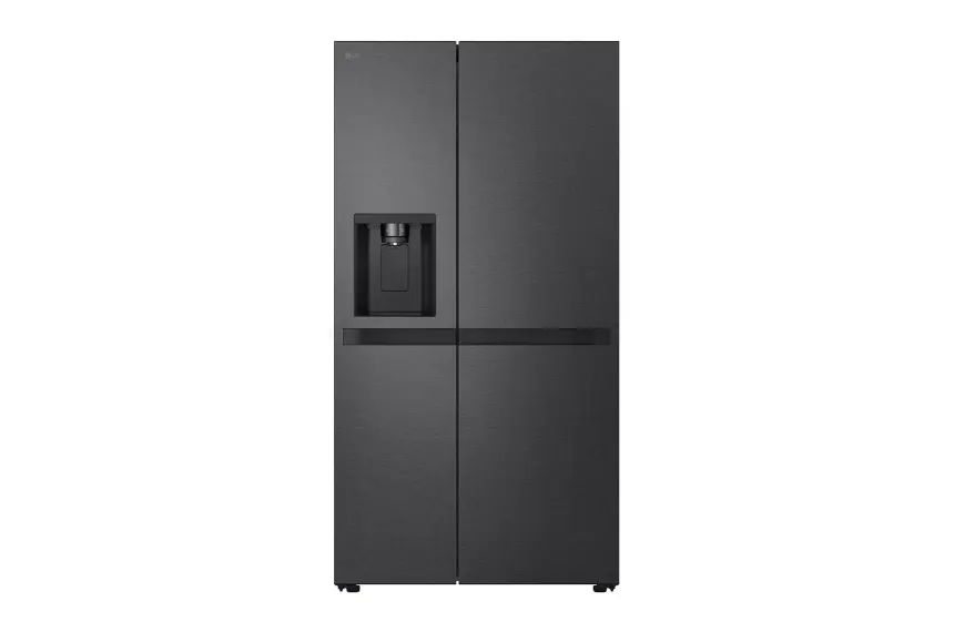 LG Kapacitet 638L | Side-by-Side frižider | LinearCooling™ | Potpuno ravna vrata | Veliki kapacitet | Smart Inverter Kompresorom, E kasa, 913 x 1 790 x 735, Crni