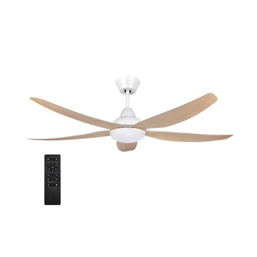 PROSTO beli plafonski vent. 142cm, 5 elisa, LED CFB5605L-5/50WH
