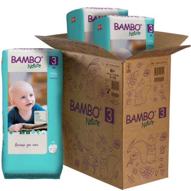 Bambo Nature Box Mesečno pakovanje pelena 3 (4-8 kg), 156 komada