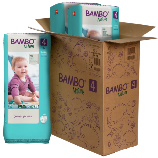 Bambo Nature Box Mesečno pakovanje pelena 4 (7-14 kg), 144 komada