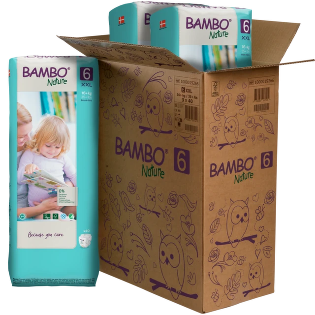 Bambo Nature Box Mesečno pakovanje pelena 6 (16+ kg), 120 komada