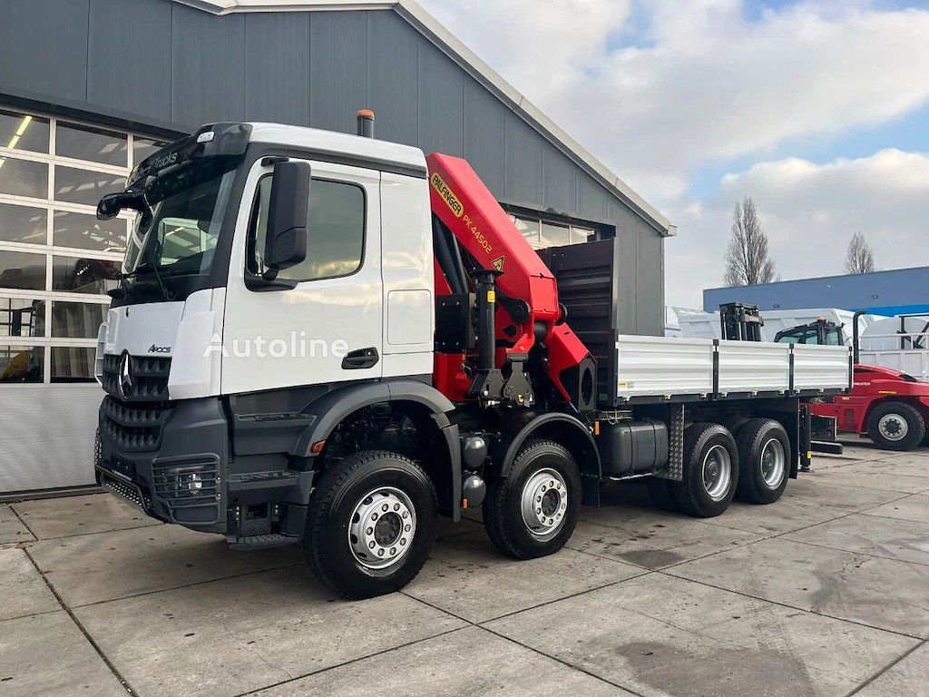 Novi Mercedes-Benz Arocs 4140 K 8x4 Crane Truck kamion s ravnom platformom