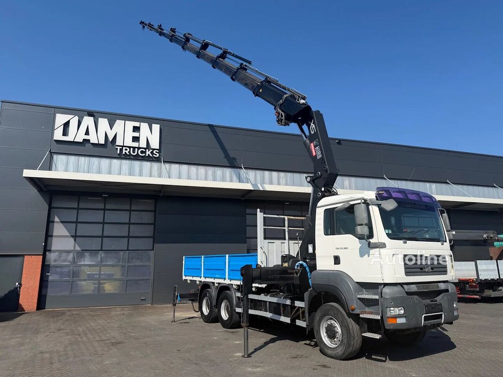 MAN TGA 33.360 6x6 HIAB 422-8 HIPRO kamion s ravnom platformom