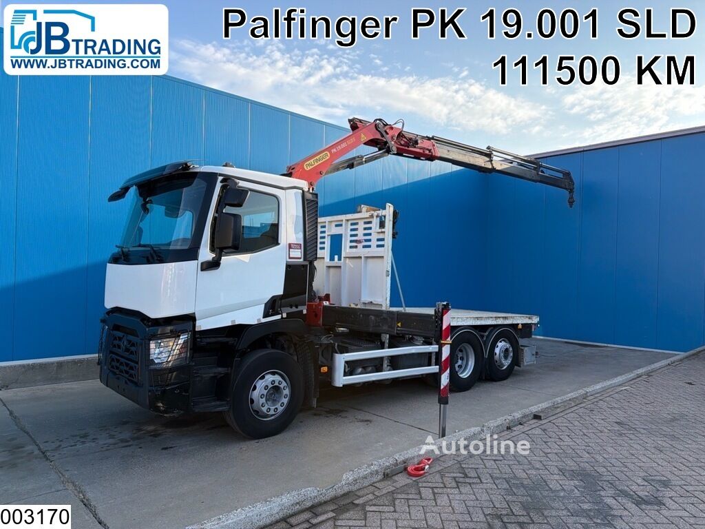 Renault C 430 EURO 6, PTO, Palfinger kamion s ravnom platformom