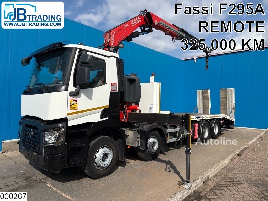 Renault C 430 8x2, Euro 6, Fassi, Remote, Winch kamion s ravnom platformom