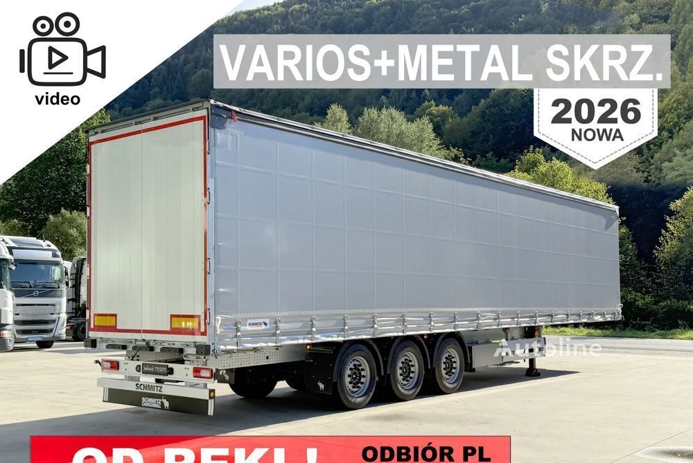 Nova Schmitz Cargobull VARIOS + METALOWA SKRZYNIA poluprikolica sa kliznom ceradom