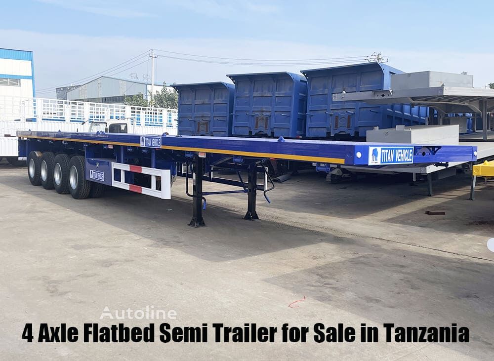 Nova Titan 4 axle flatbed trailer for sale in Tanzania poluprikolica platforma