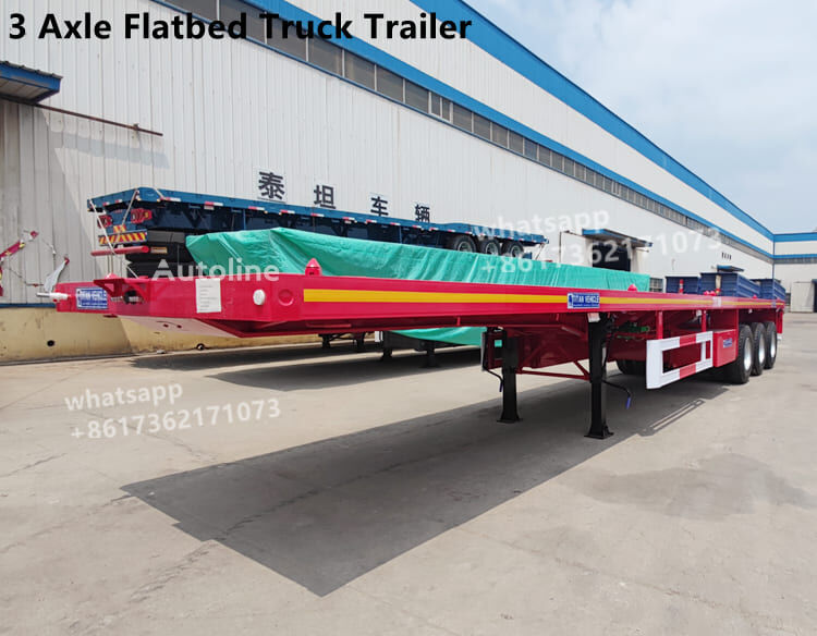 Nova Titan 3 Axle Flatbed Truck Trailer Price in Trinidad poluprikolica platforma