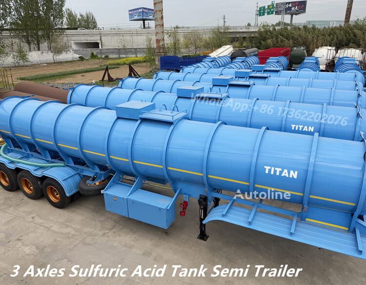 Nova Titan Hot Sale 3 Axles Sulfuric Acid Tank Semi Trailer For DRC Congo cisterna za prevoz hemikalija