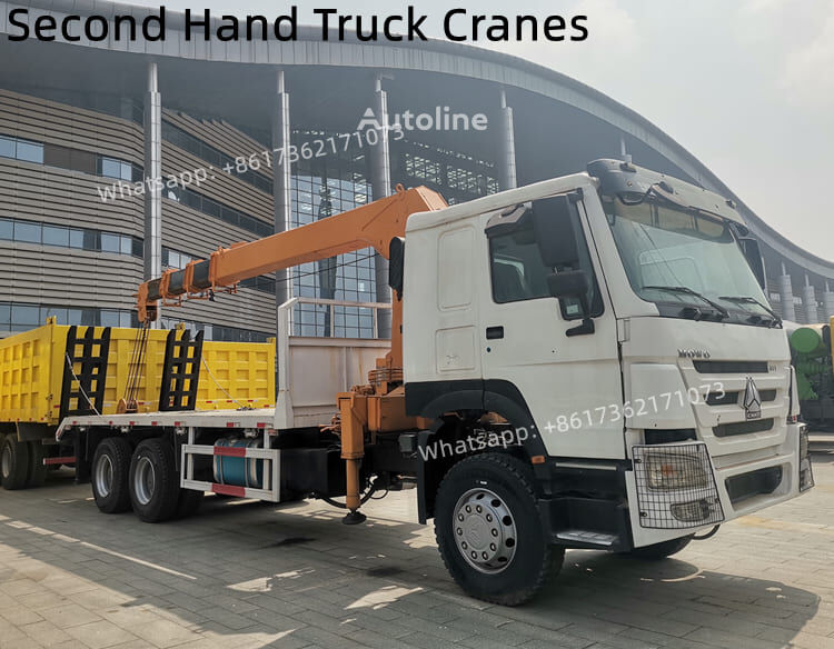 Howo Second Hand Truck Cranes for Sale in Angola kamion platforma