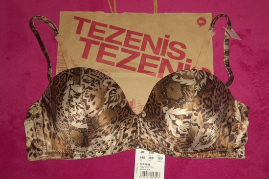 Tezenis braon,krem,zlatni balconette 85B NOVO!%