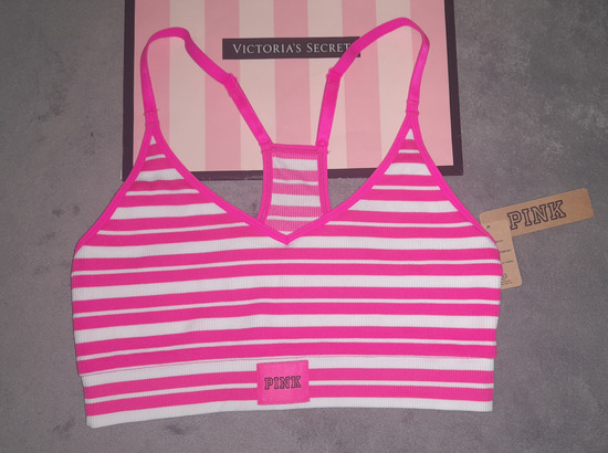 Victoria secret Pink beli, roze top/brus 80B NOVO%