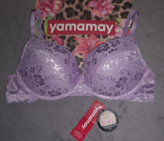 Yamamay lila cipka push up bez žice 80B NOVO!%