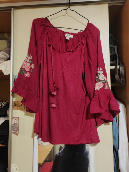 Bordo bluza sa vezom *viskoza* L