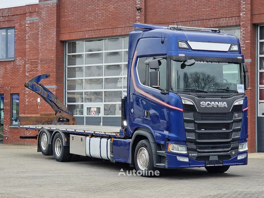 Scania S580 V8 NGS Highline 6x2*4 - Side loader Container - Full air - kamion autopodizač kontejnera