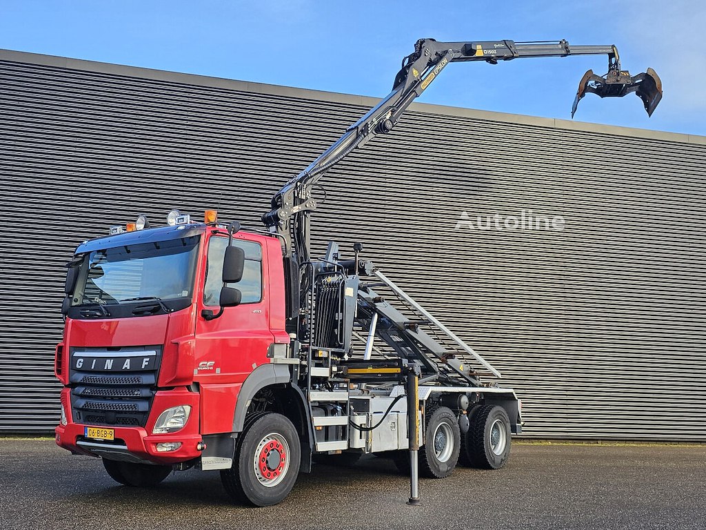 GINAF CF 410 / 6x4/6x6 / PALFINGER Z-KRAAN + NCH CONTAINER SYSTEEM kamion sa kukom za podizanje tereta